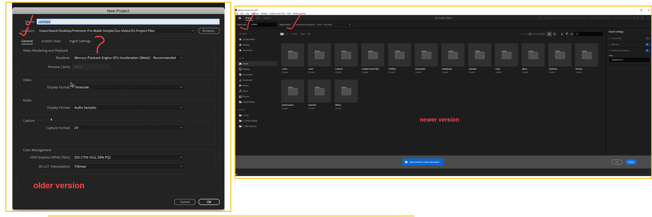 Solved: New Project in newer version - Adobe Support Community - 13208706