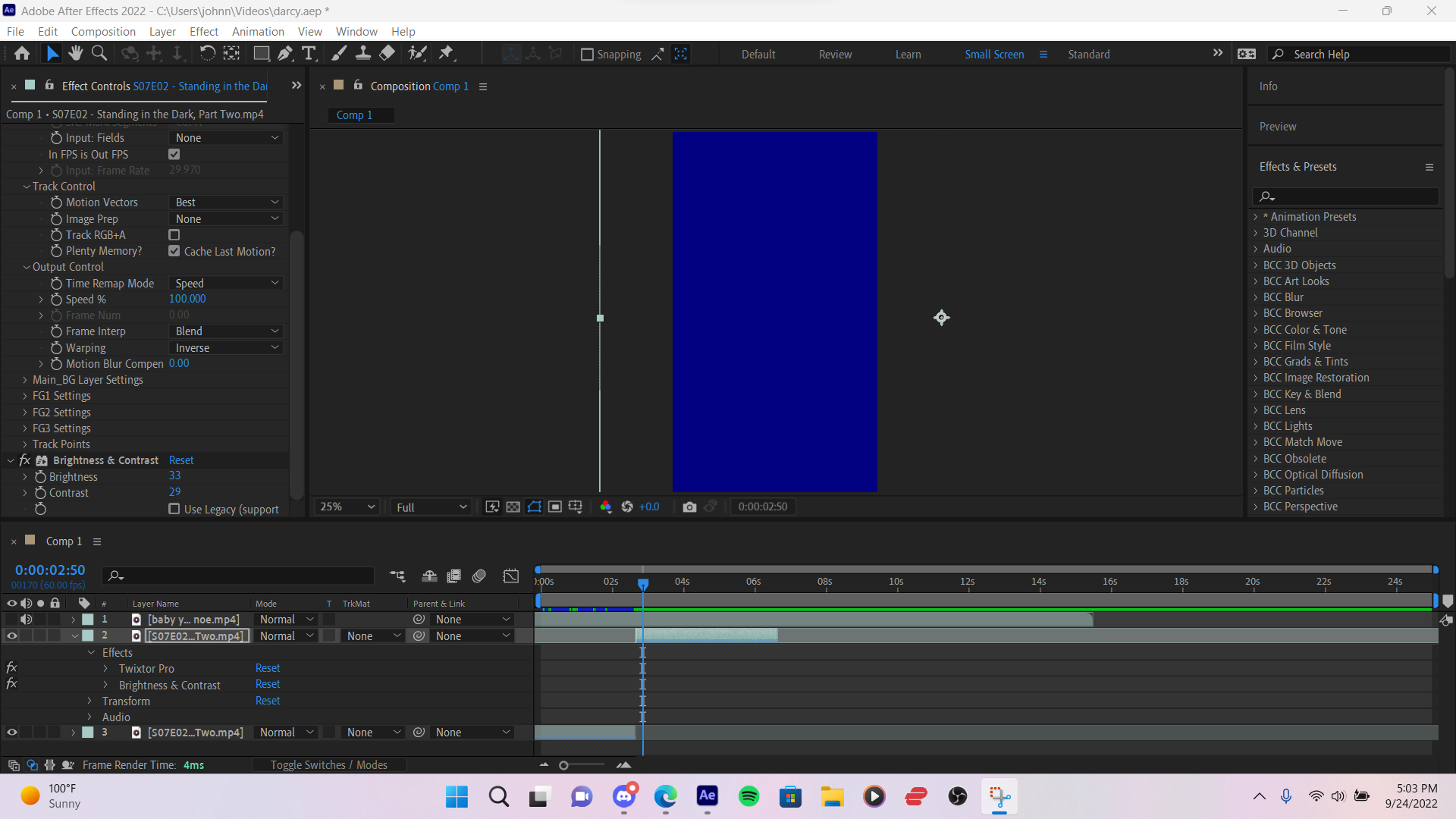 Solved: not sure why twixtor pro has a blue screen - Adobe Product Community - 13222224