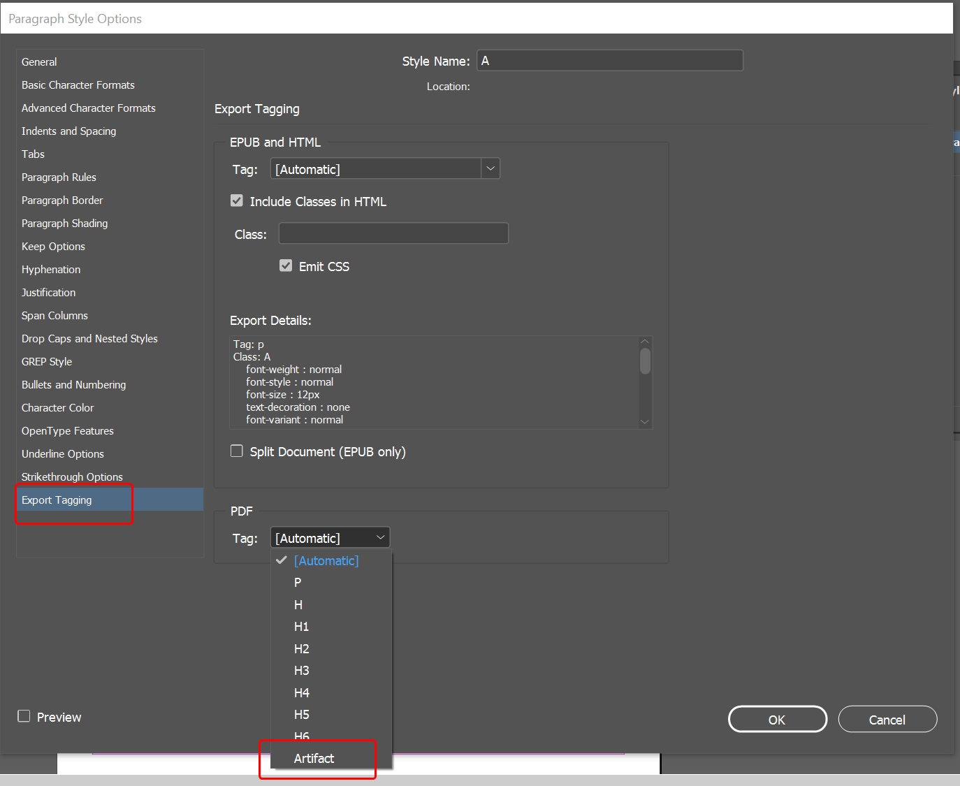 Solved: How to select the Artifact option in the export ta... - Adobe ...