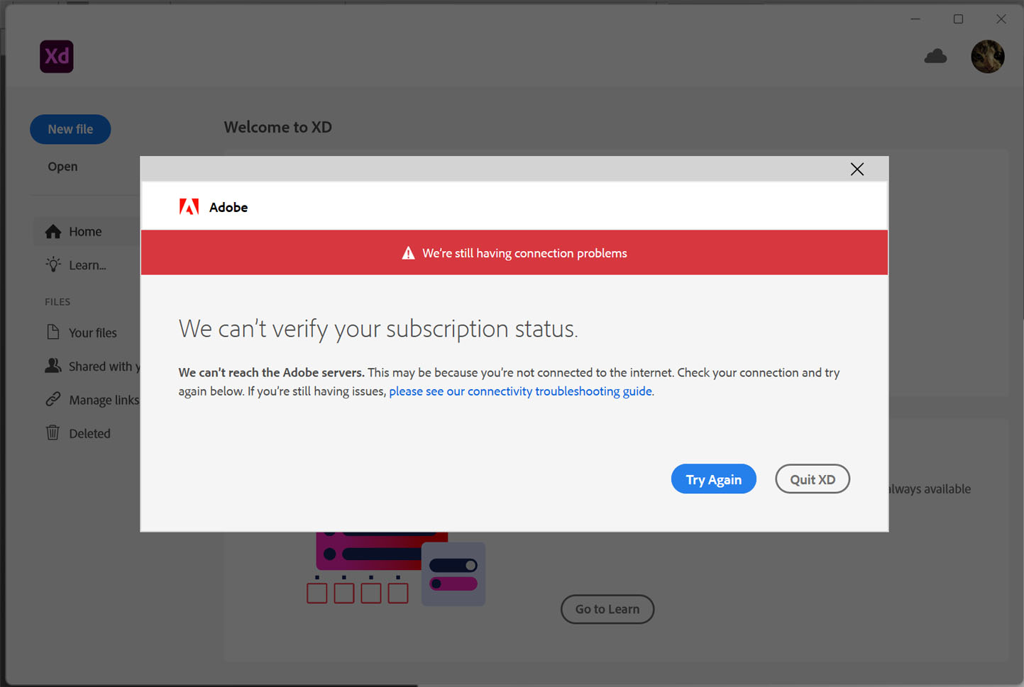 Solved: I get the following error: We can’t verify your su... - Adobe ...