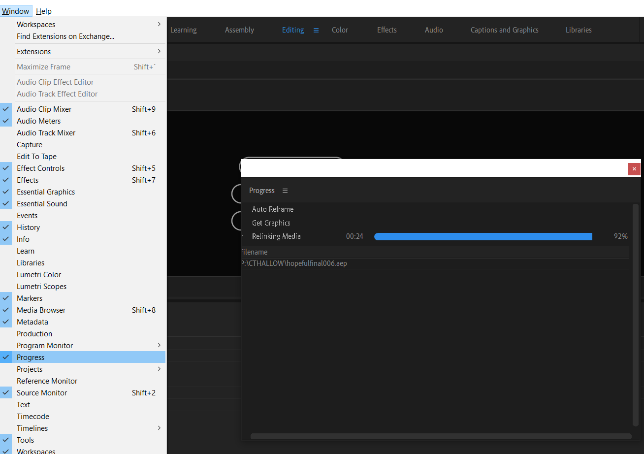 Media Loading bar missing - Adobe Community - 12751278
