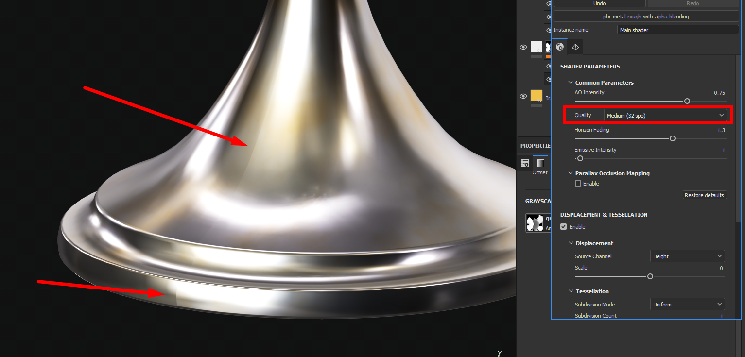 UV seams on metallic materials - Adobe Community - 13056272