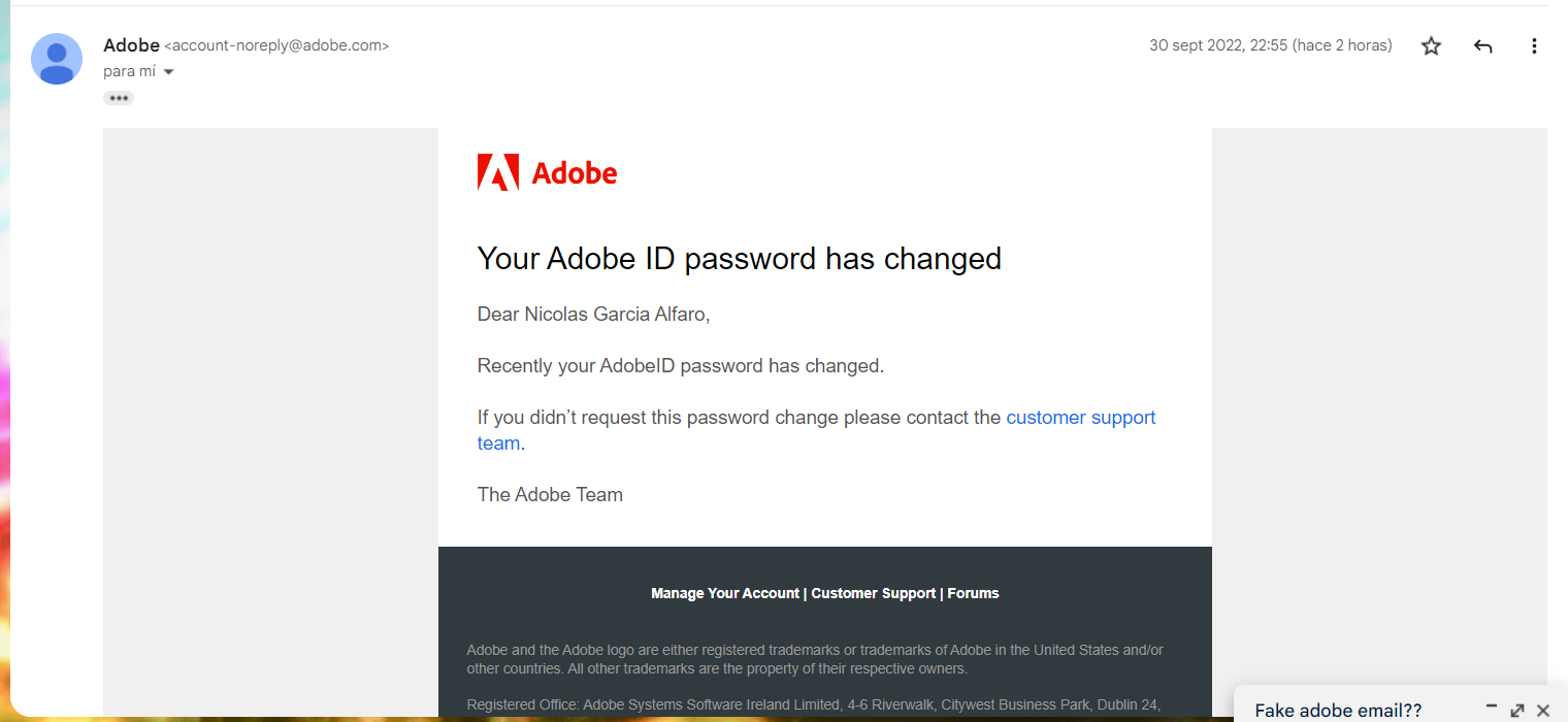 Fake(?) adobe email - Adobe Community - 13237760