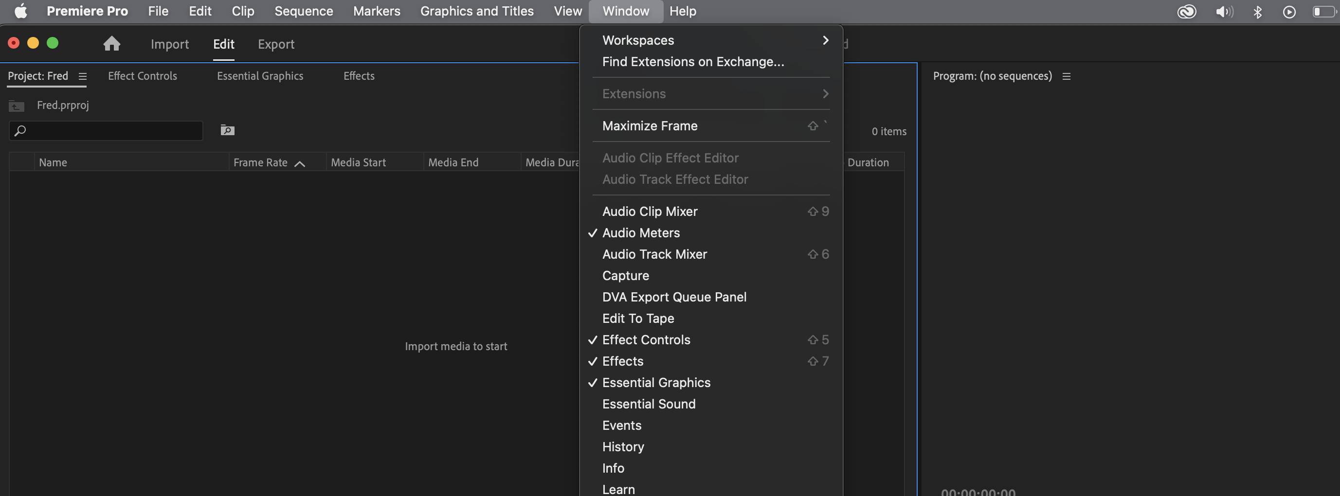 Extensions option on the window tab - Premiere Pro - Adobe Community ...