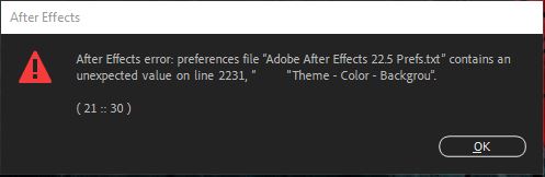 After Effects error: preferences file " Adobe Afte... - Adobe Product ...