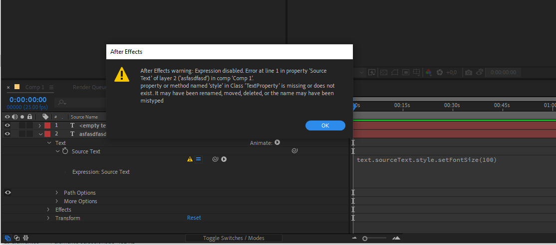 Problem with text expressions After effects CC2022 - Adobe Community - 13265777