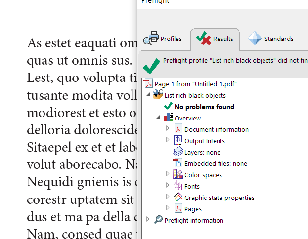 Misleading preflight check for rich black text and... - Adobe Community ...