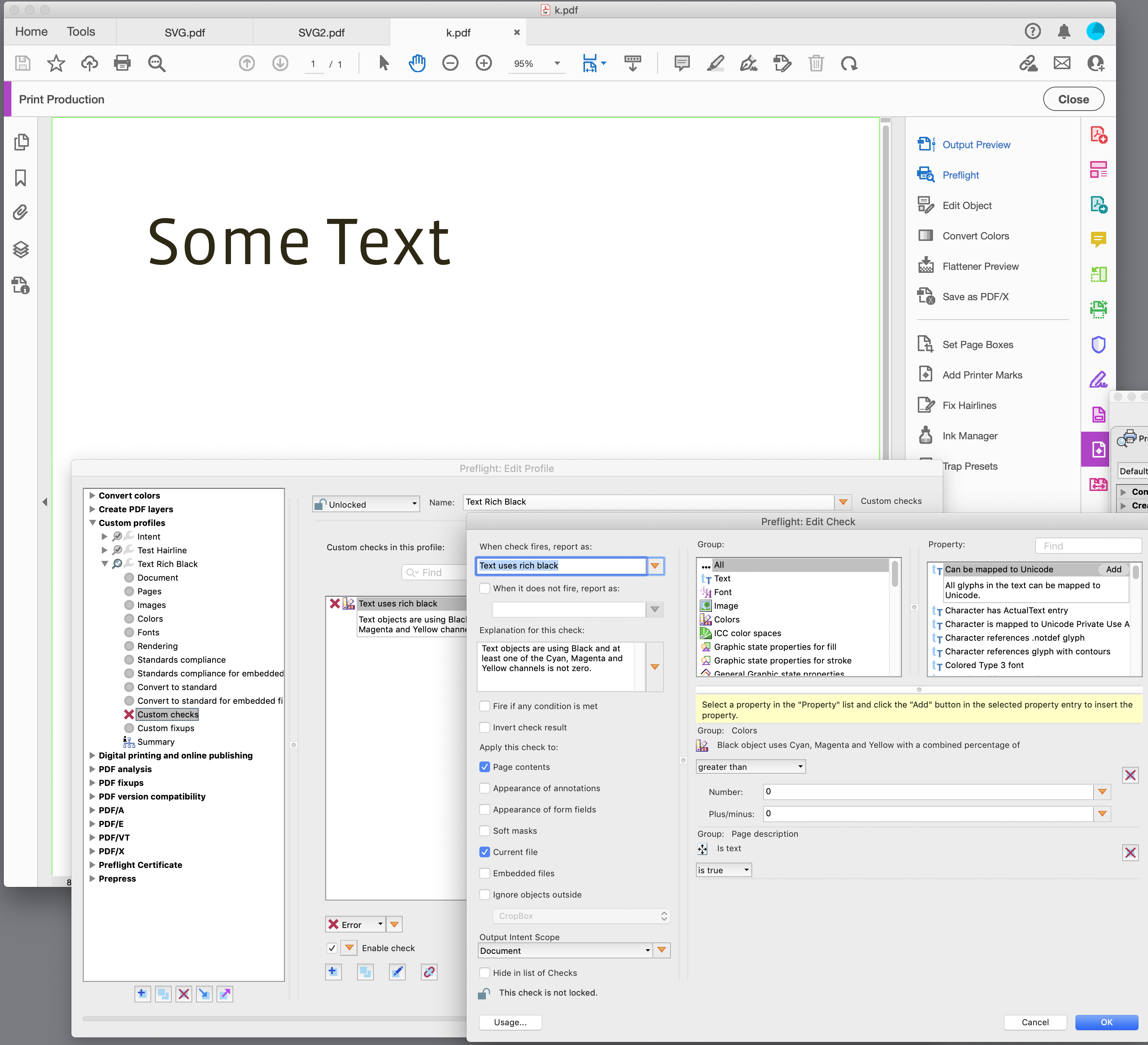 Misleading preflight check for rich black text and... - Adobe Product ...
