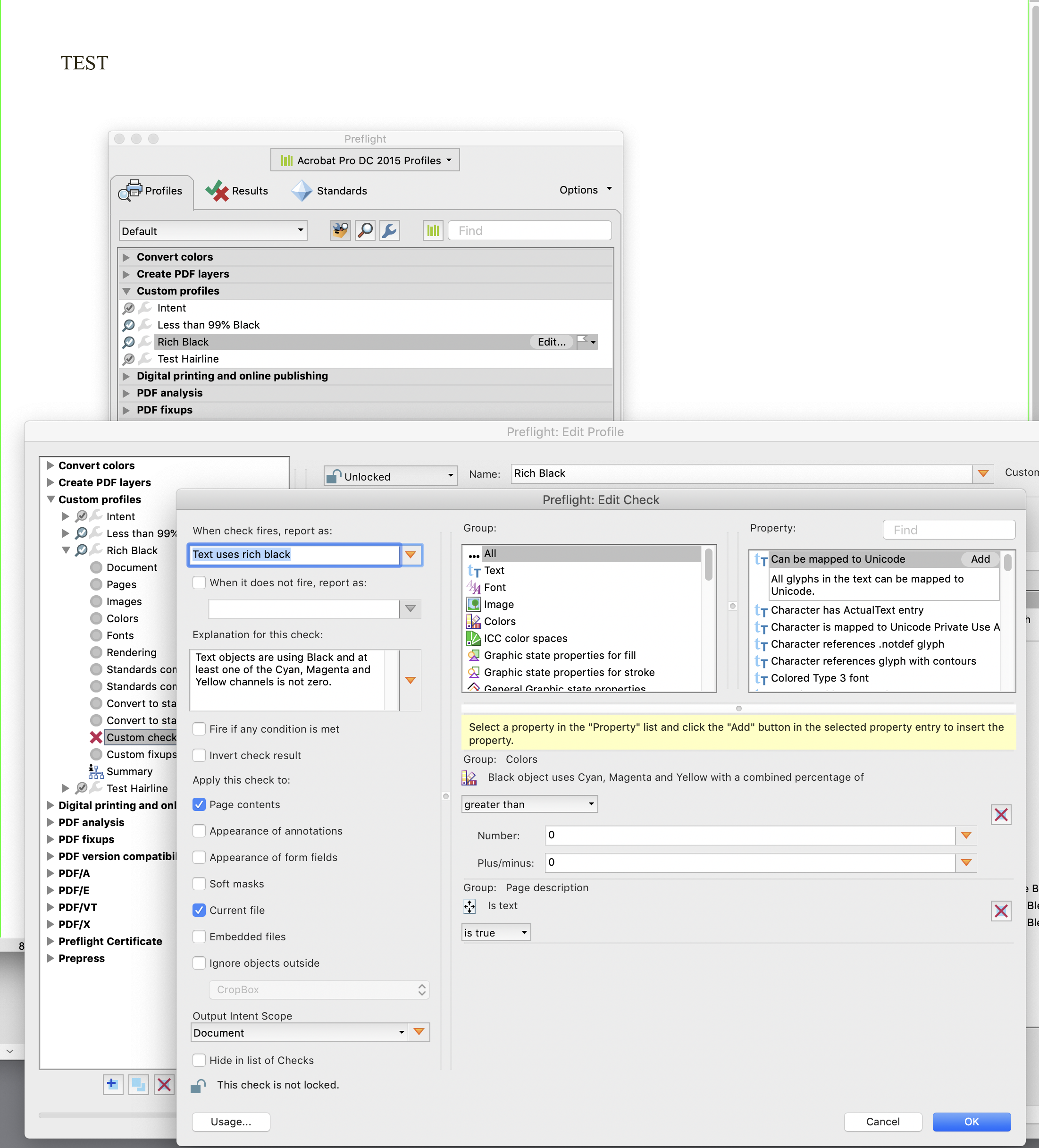 Misleading preflight check for rich black text and... - Adobe Product ...