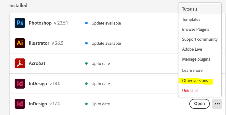 Installing old versions of InDesign - Adobe Product Community - 13278060