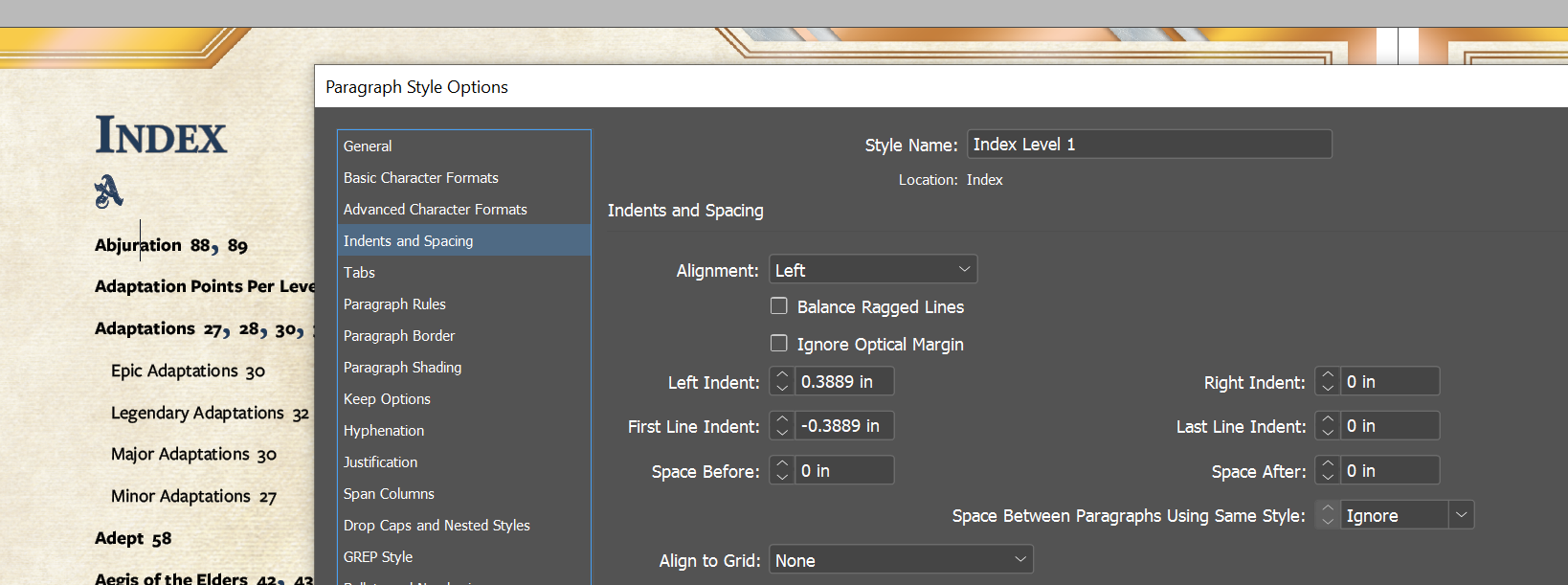 Solved: When refreshing the InDesign Index a lot of space ... - Adobe ...