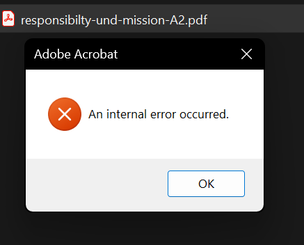 Acrobat Reader: "An internal error occurred" popup... - Adobe Community ...
