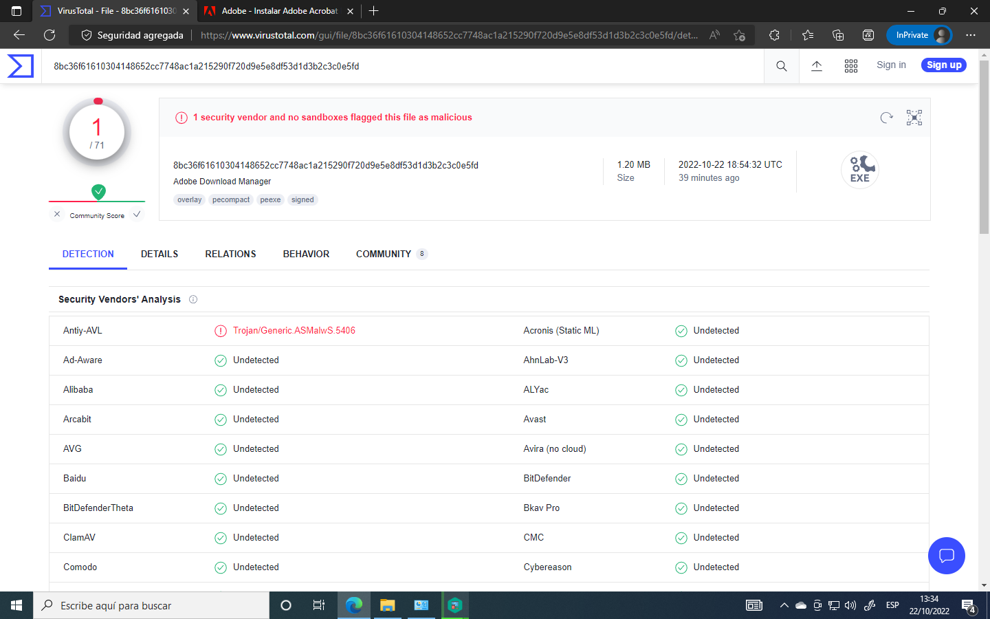 ¿ACROBAT READER CON MALWARE? - Adobe Product Community - 13288445