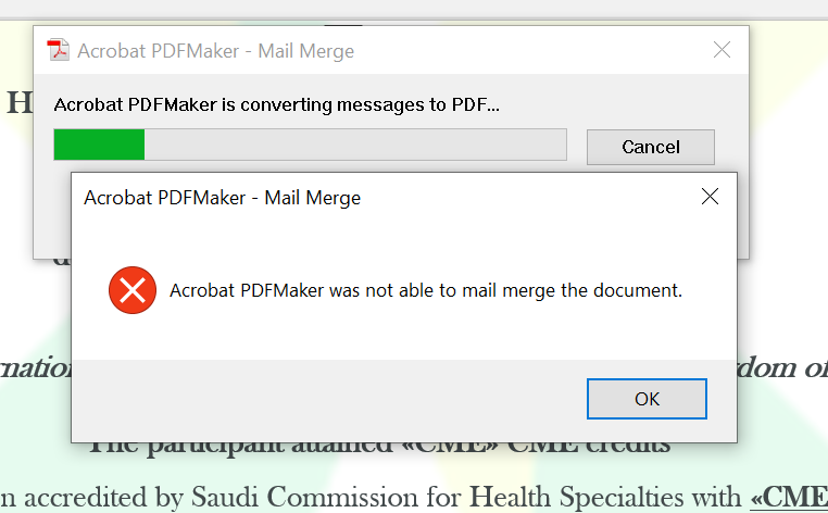 Acrobat PDFMaker was not able to mail merge the do... - Adobe Community ...