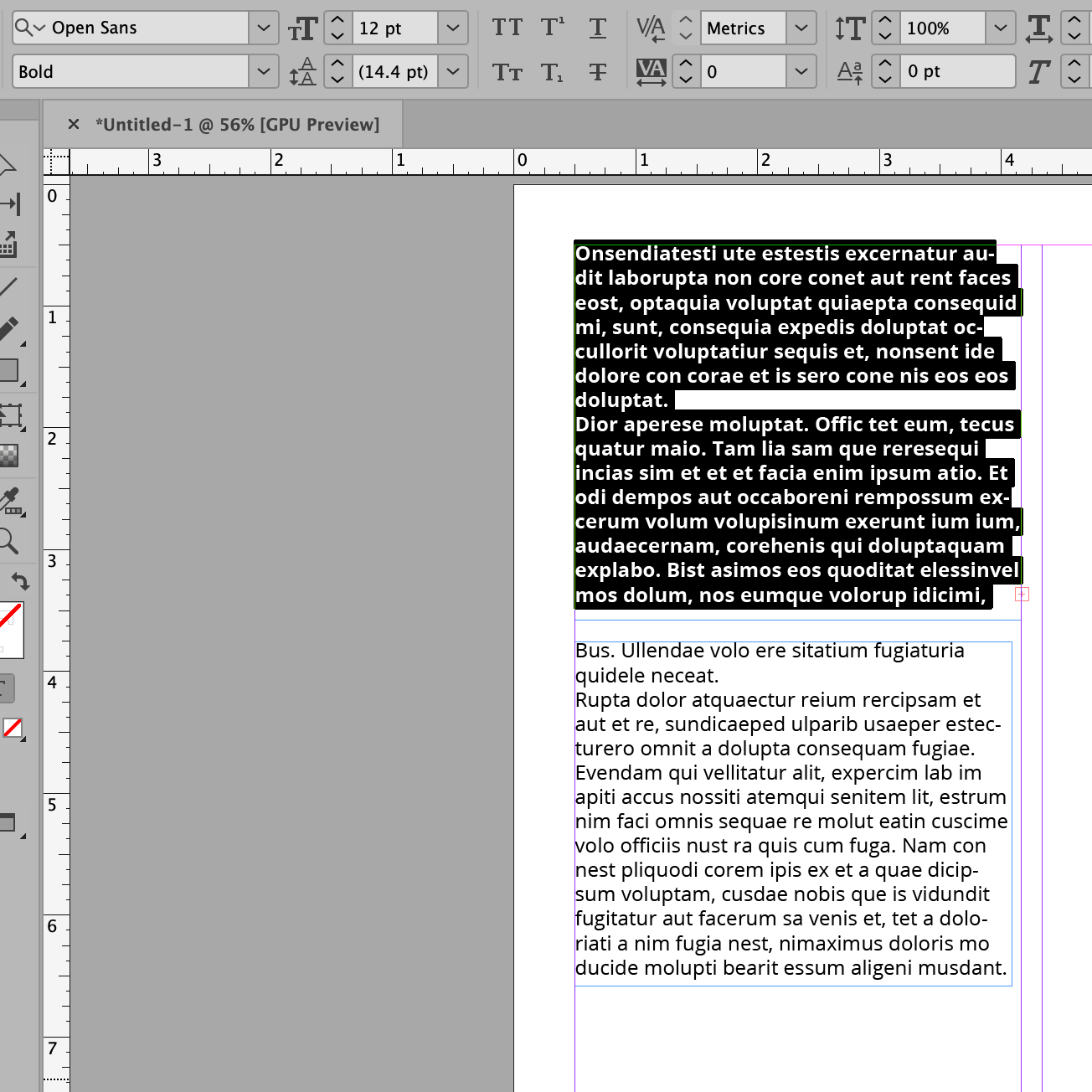 When I change typeface to bold, the text disappear... - Adobe Product ...