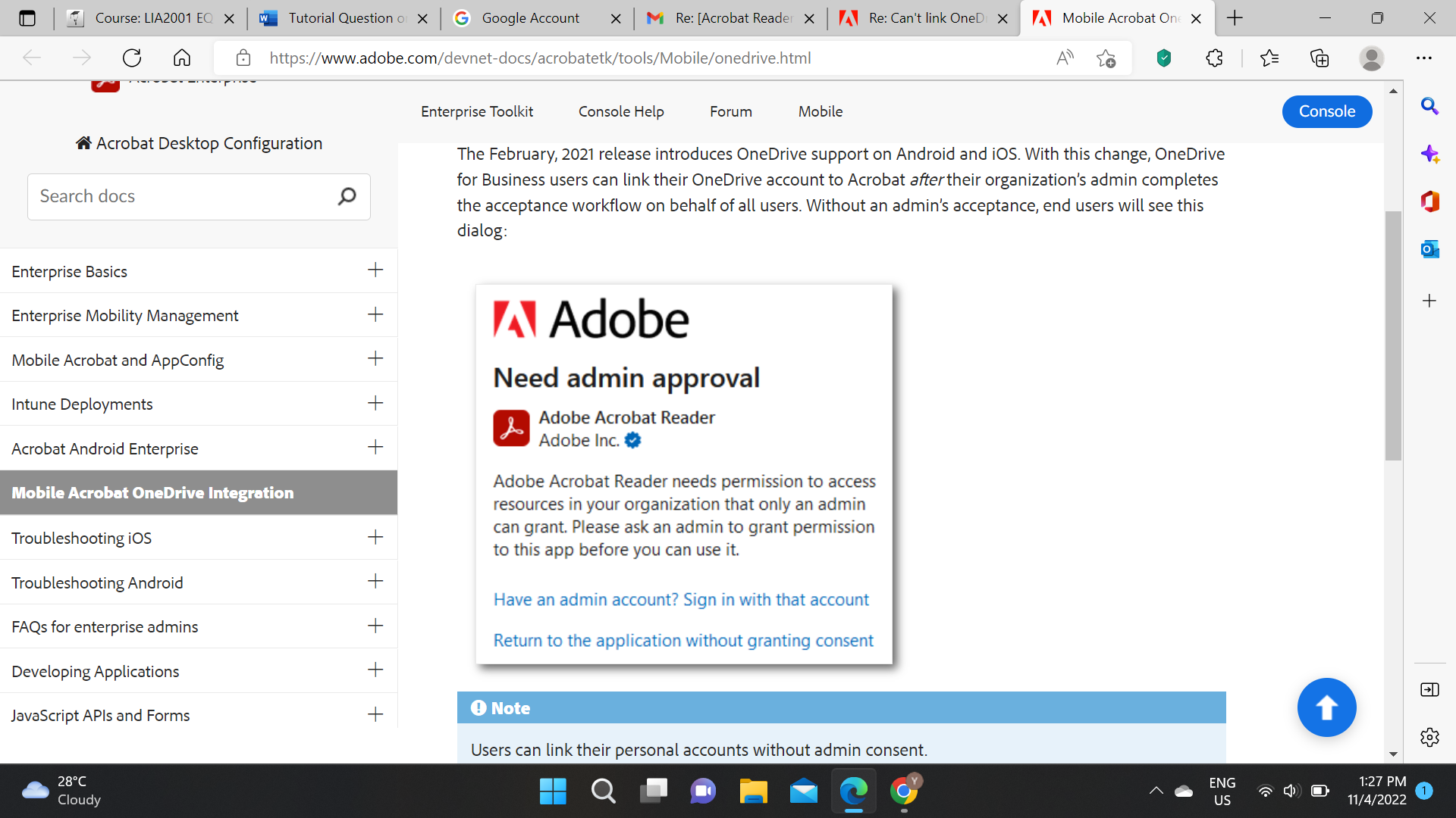 Solved: Can't link OneDrive to Adobe Acrobat mobile on And... - Page 3 - Adobe Product Community ...