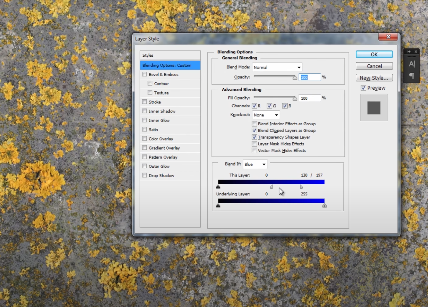 RGB channels previews inside the Blend if - Adobe Community - 13328559