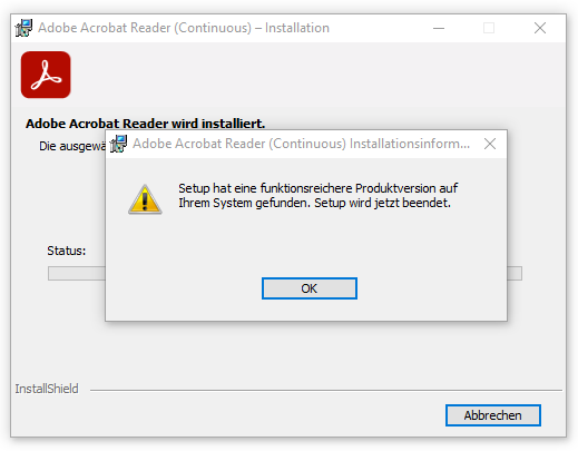 Setup hat eine funktionsreichere Produktversion au... - Adobe Product Community - 13330048