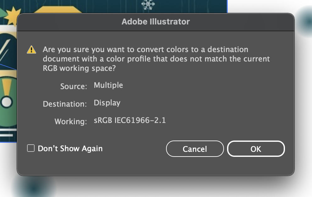 Recently started receiving this color warning mess... - Adobe Community ...