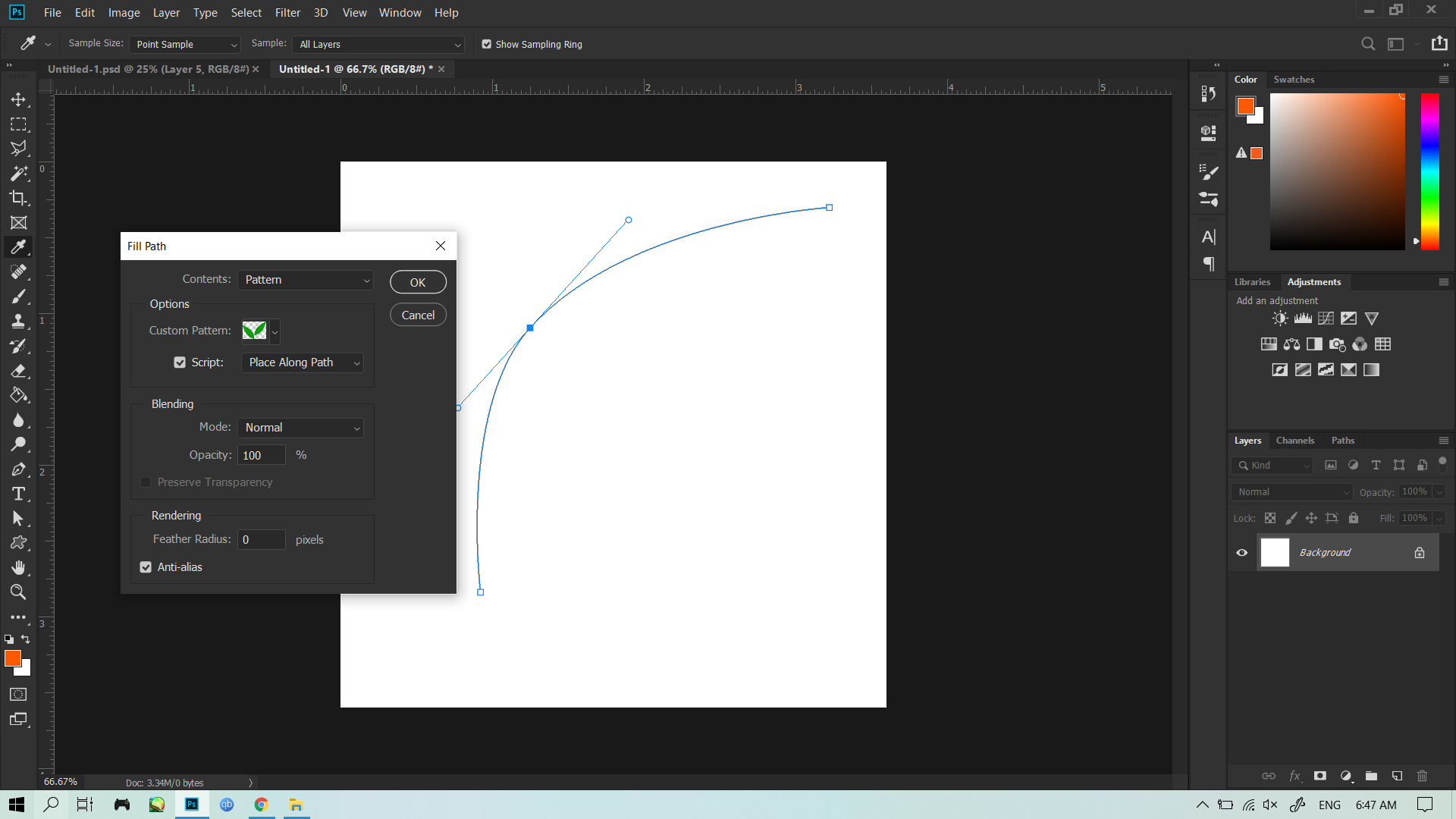 Solved: Fill path with pattern along path not working prop... - Adobe ...