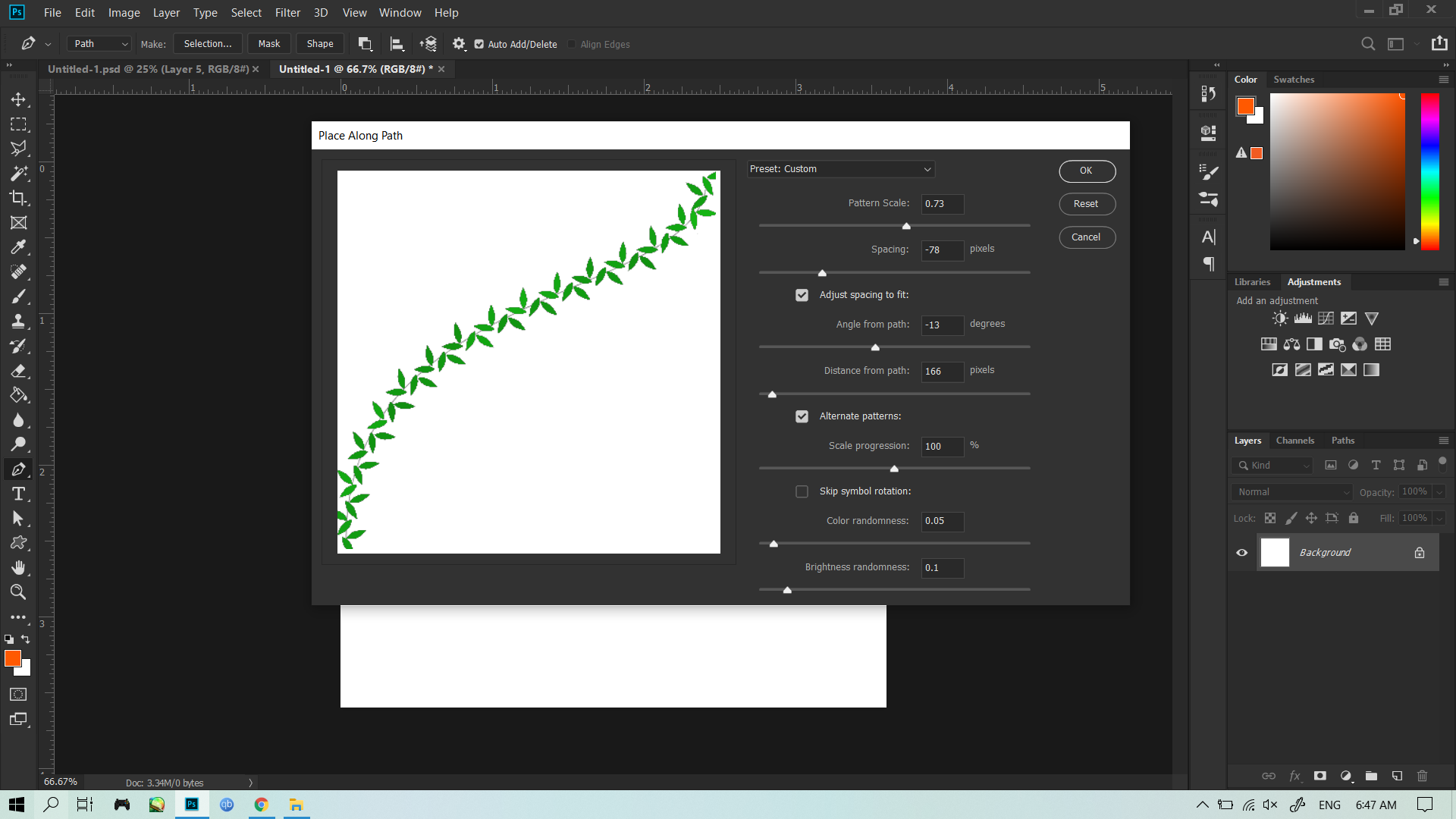 Solved: Fill path with pattern along path not working prop... - Adobe ...