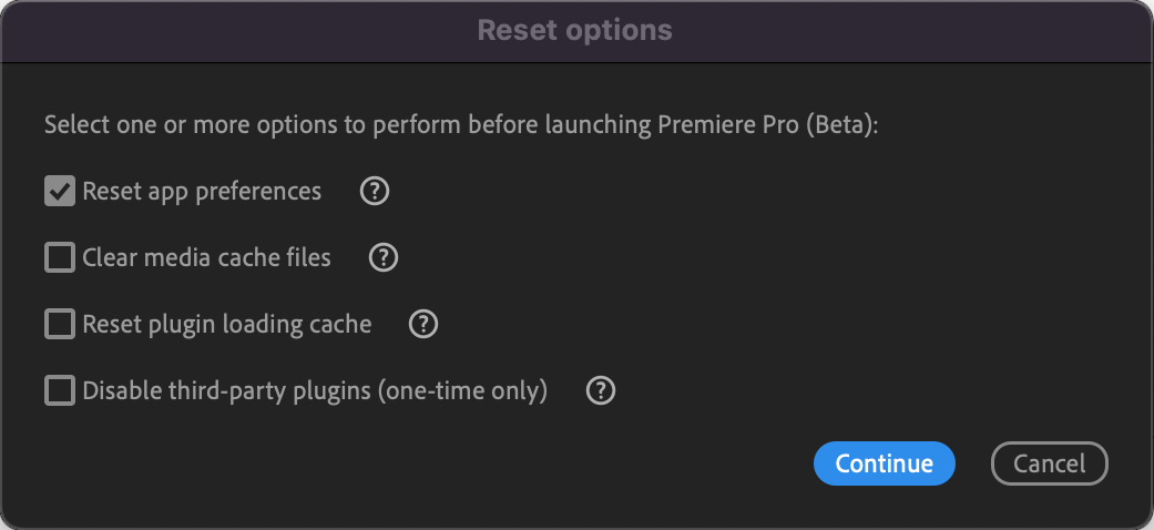 DISCUSS: Reset options at launch - Adobe Product Community - 13345073