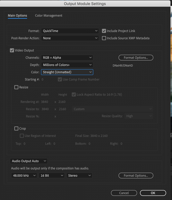 Solved: How do I export DNxHR 444 UHD w/ alpha? - Adobe Community ...