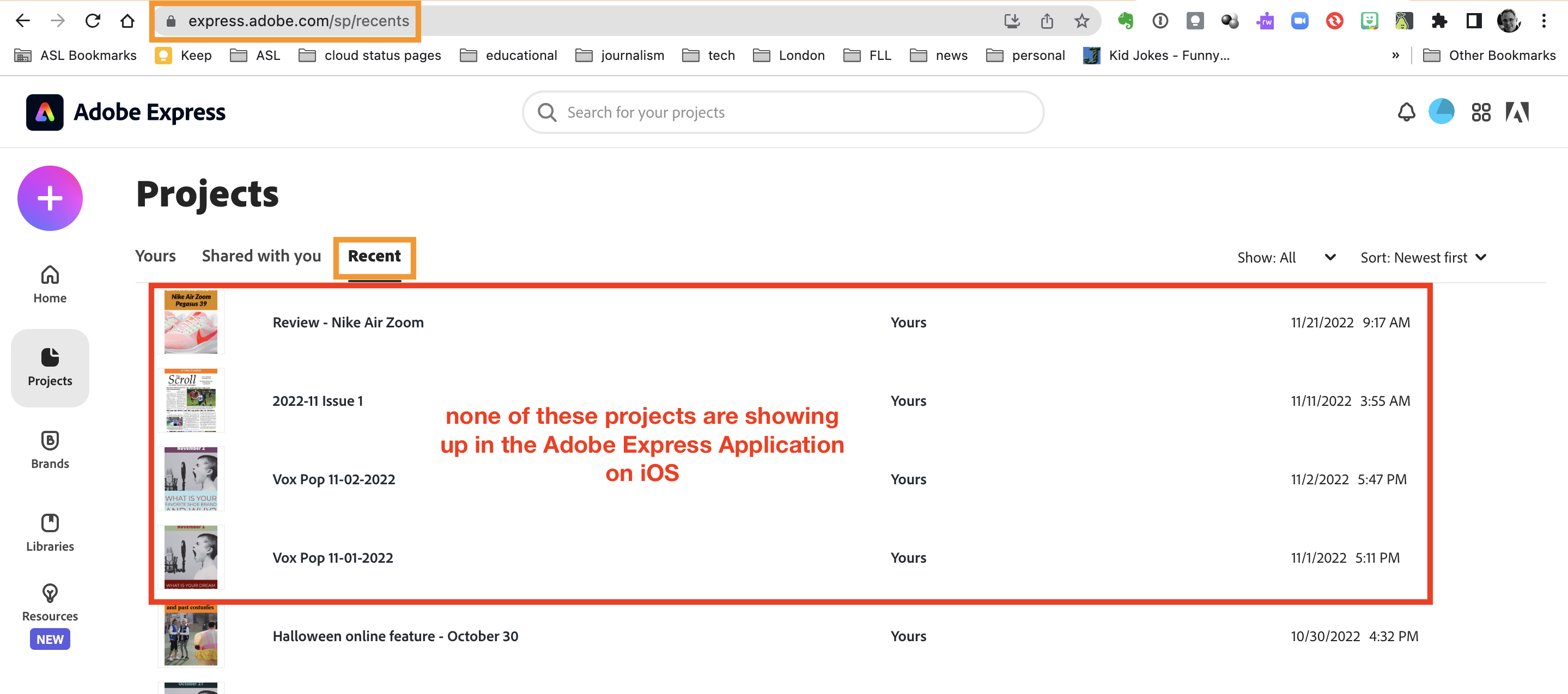 Adobe Express Syncing Issues - Adobe Product Community - 13249663