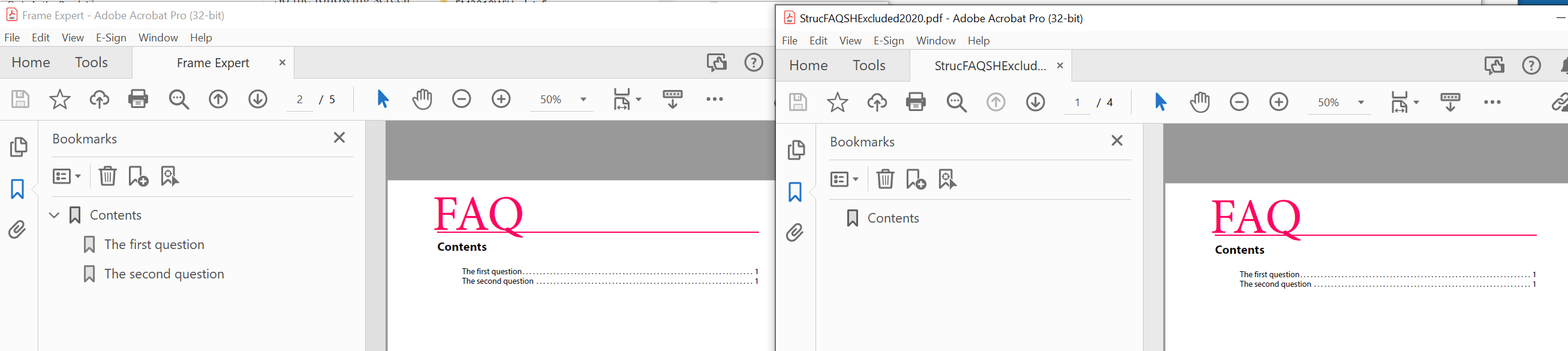 FrameMaker 2020 bookmark generation behaviour has ... - Adobe Product Community - 13363471