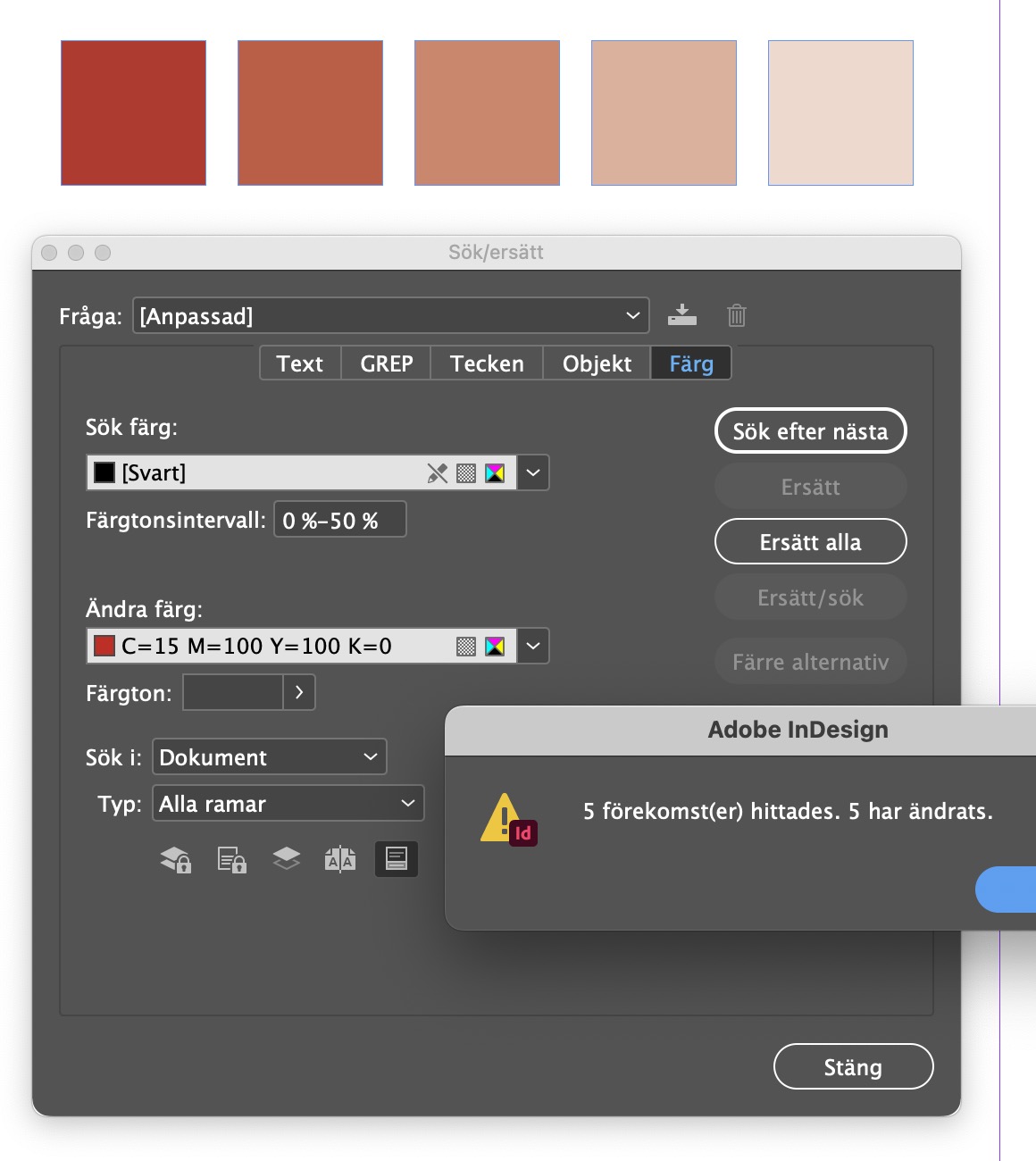 Find color tint range not working in InDesign 2023 - Adobe Product ...