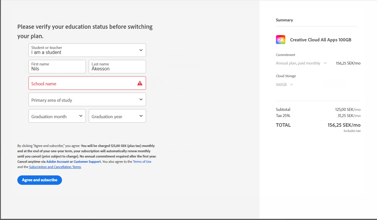 Problem changing subscription plan - Adobe Community - 13387206
