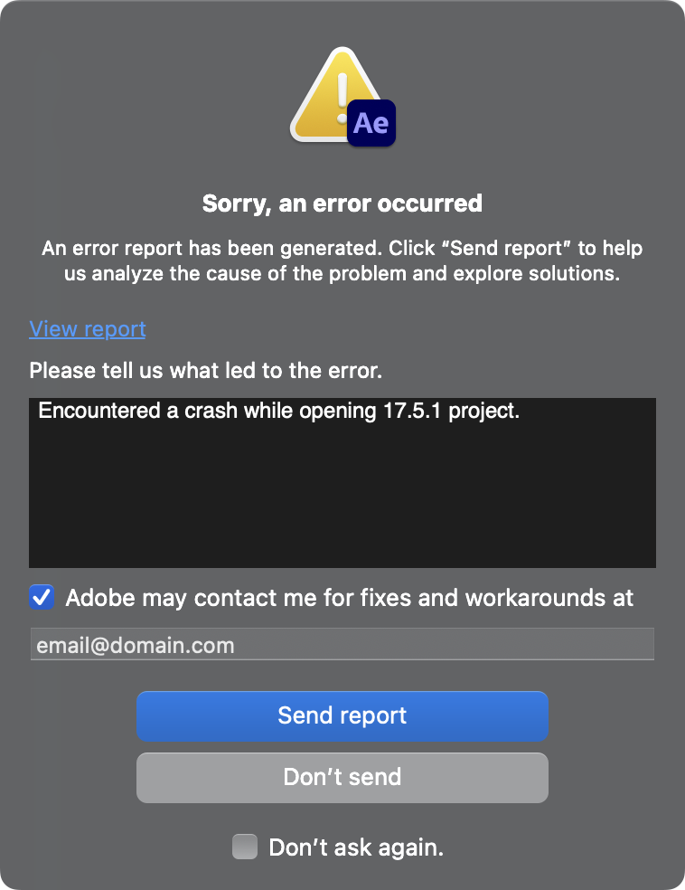 AE 23 (build 59) won't open past projects - Adobe Product Community ...
