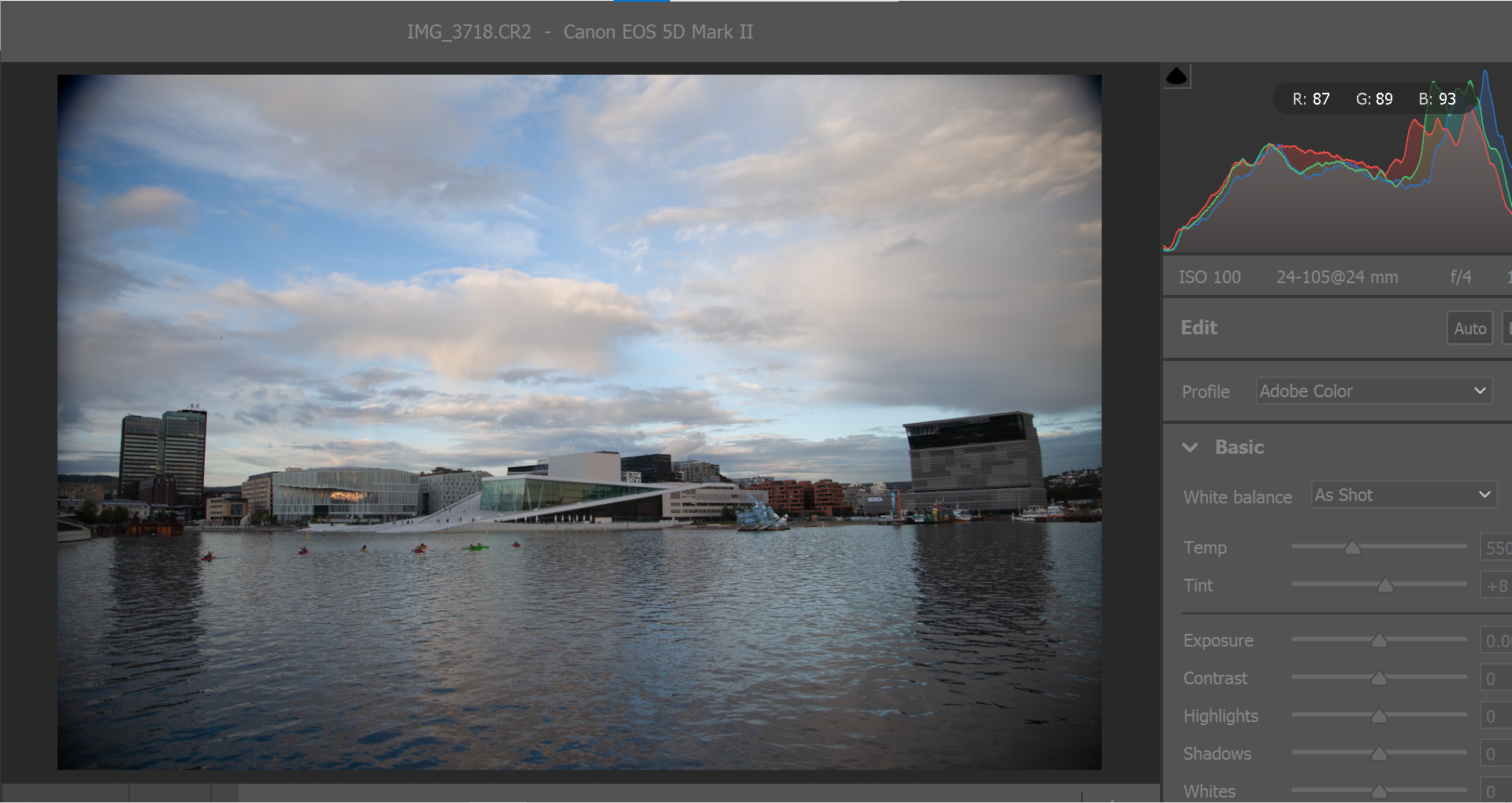 Changing the values in the Raw Camera settings whe... - Adobe Product ...