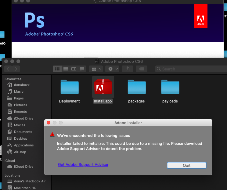 Installer faile to initialize That may be due to a... - Adobe Product ...