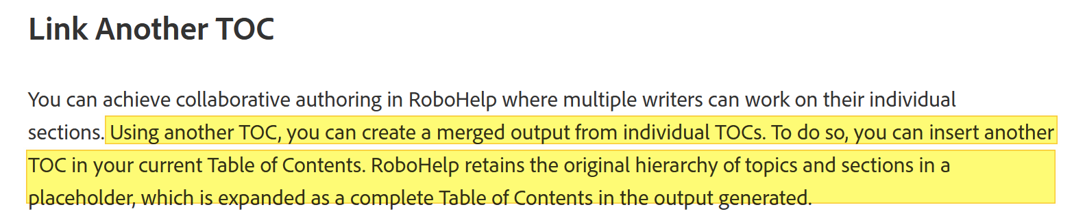 RH 2020.8.34 - pdf output: TOC structure "Use topi... - Adobe Product Community - 13386468