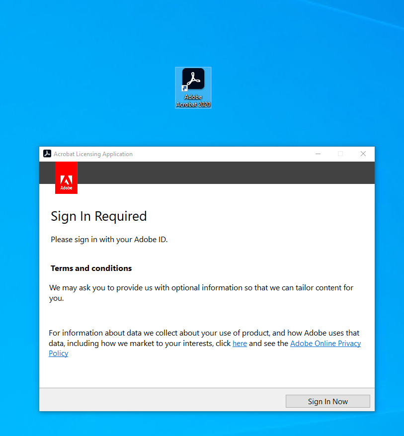 Adobe Acrobat Pro 2020 Bypass for Login? - Adobe Product Community - 13420913