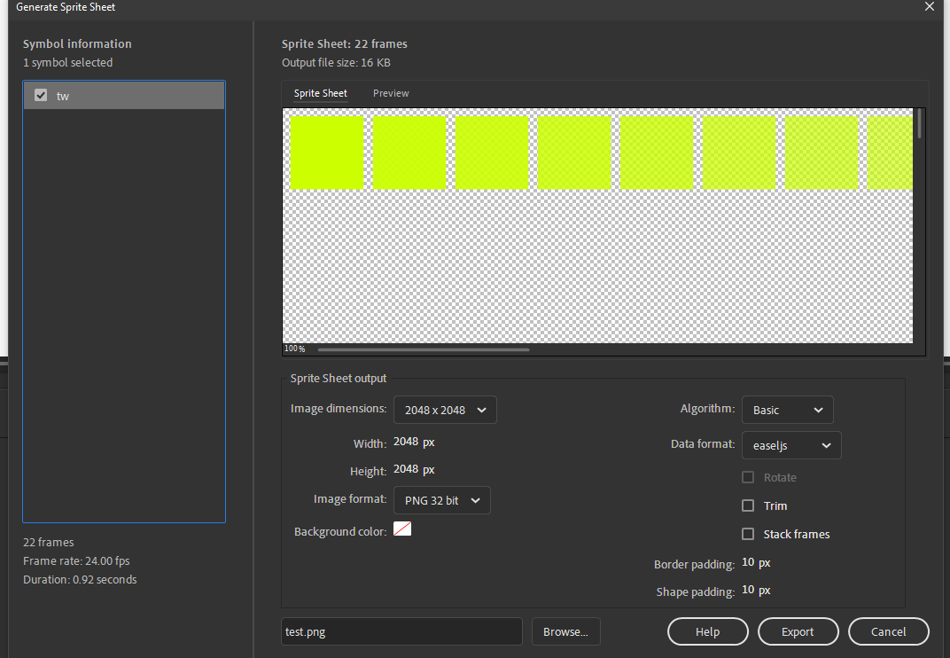 Spritesheet generator ignores alpha levels on both... - Adobe Product ...