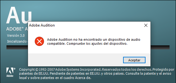PROBLEMAS AL INICIAR ADOBE AUDITION 3.0 - Adobe Product Community ...