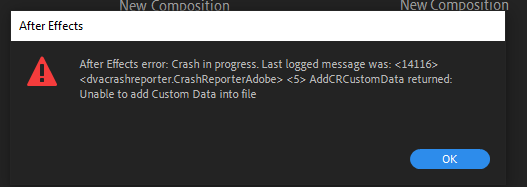 after effects error crash in progress - Adobe Product Community - 13460183
