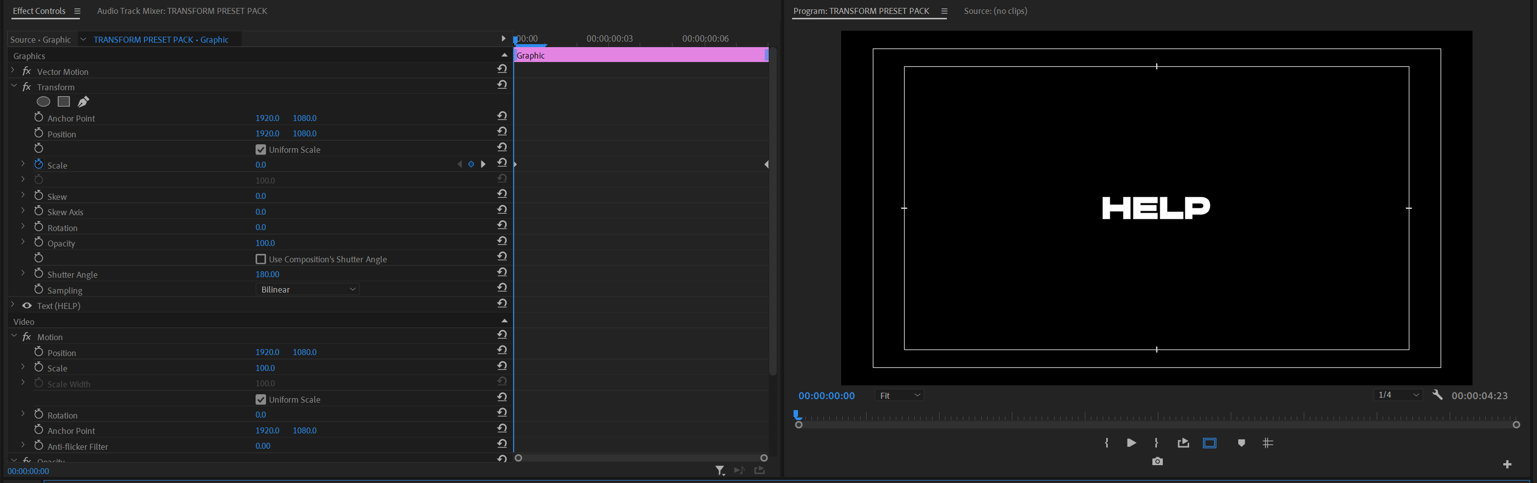 Transform Effect Bug Shutter Angle Broken When Gp Adobe Community