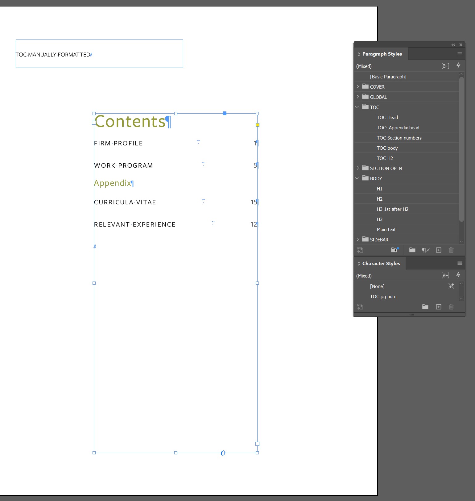 Table of Contents / parent page elements - Adobe Product Community ...