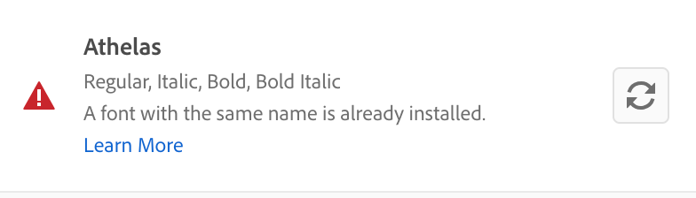 Font conflict error message but font is not instal... - Adobe Community ...