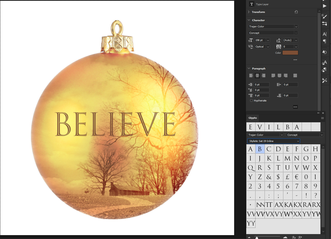 Trajan Color font Alternate & Glyphs Issue - Adobe Community - 13483102