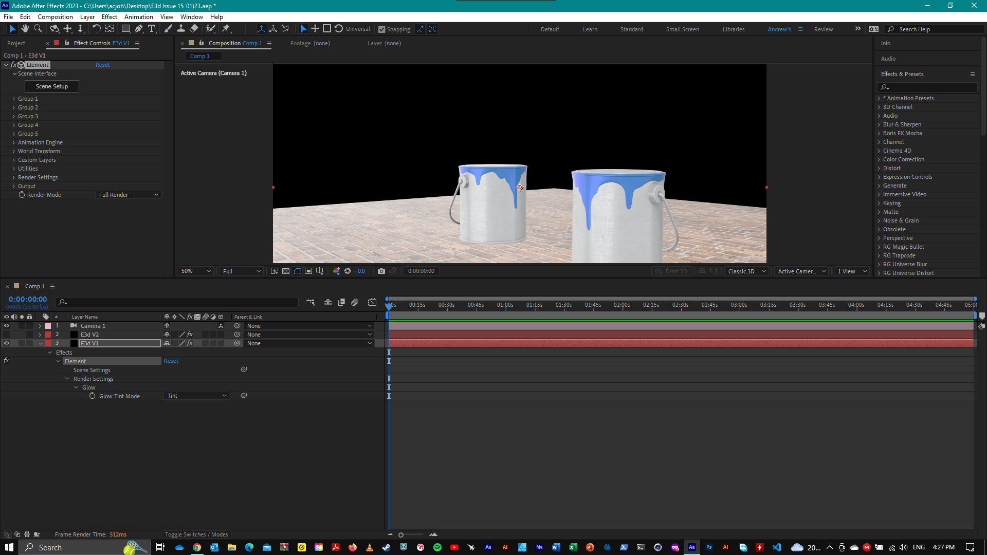 Solved: Element 3D Materials Washed Out In After Effects V... - Adobe ...