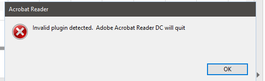 Invalid Plugin detected. Adobe Acrobat Reader DC w... - Adobe Product ...