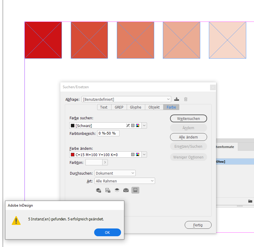 Find color tint range not working in InDesign 2023 - Adobe Product ...