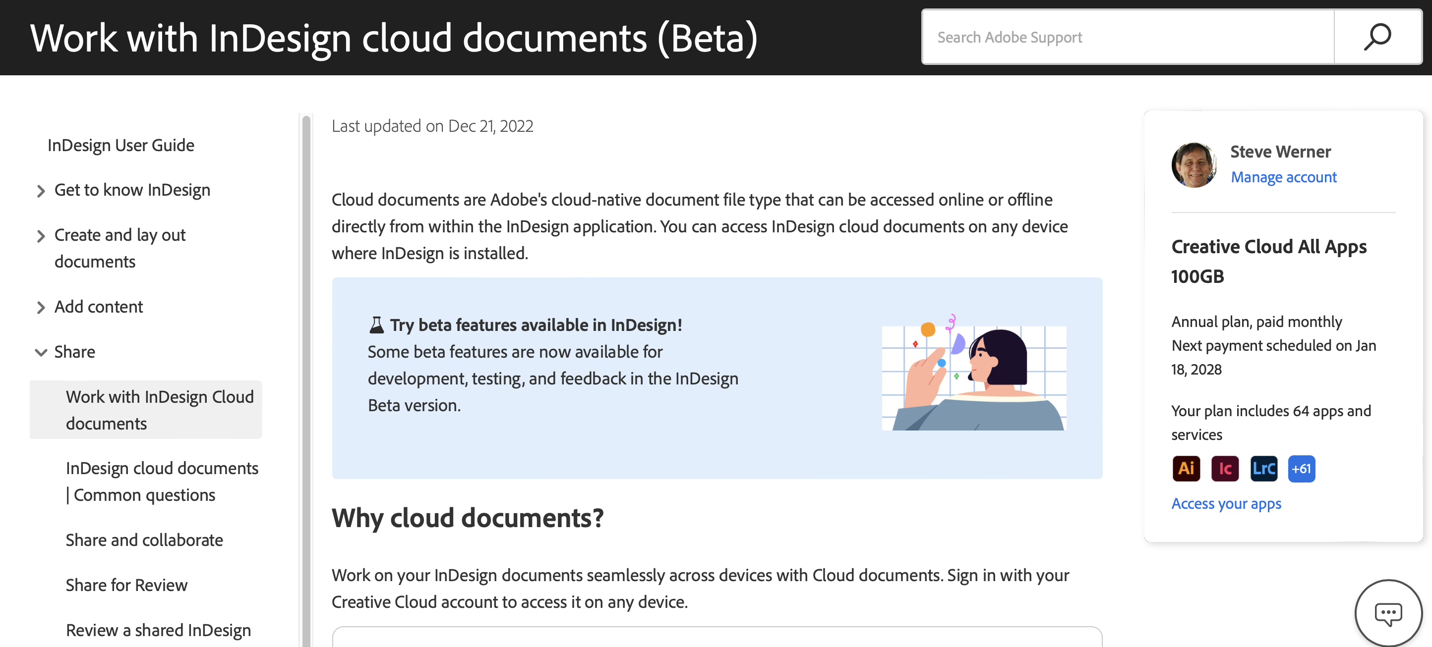 InDesign no creative cloud save option or creative... - Adobe Product ...
