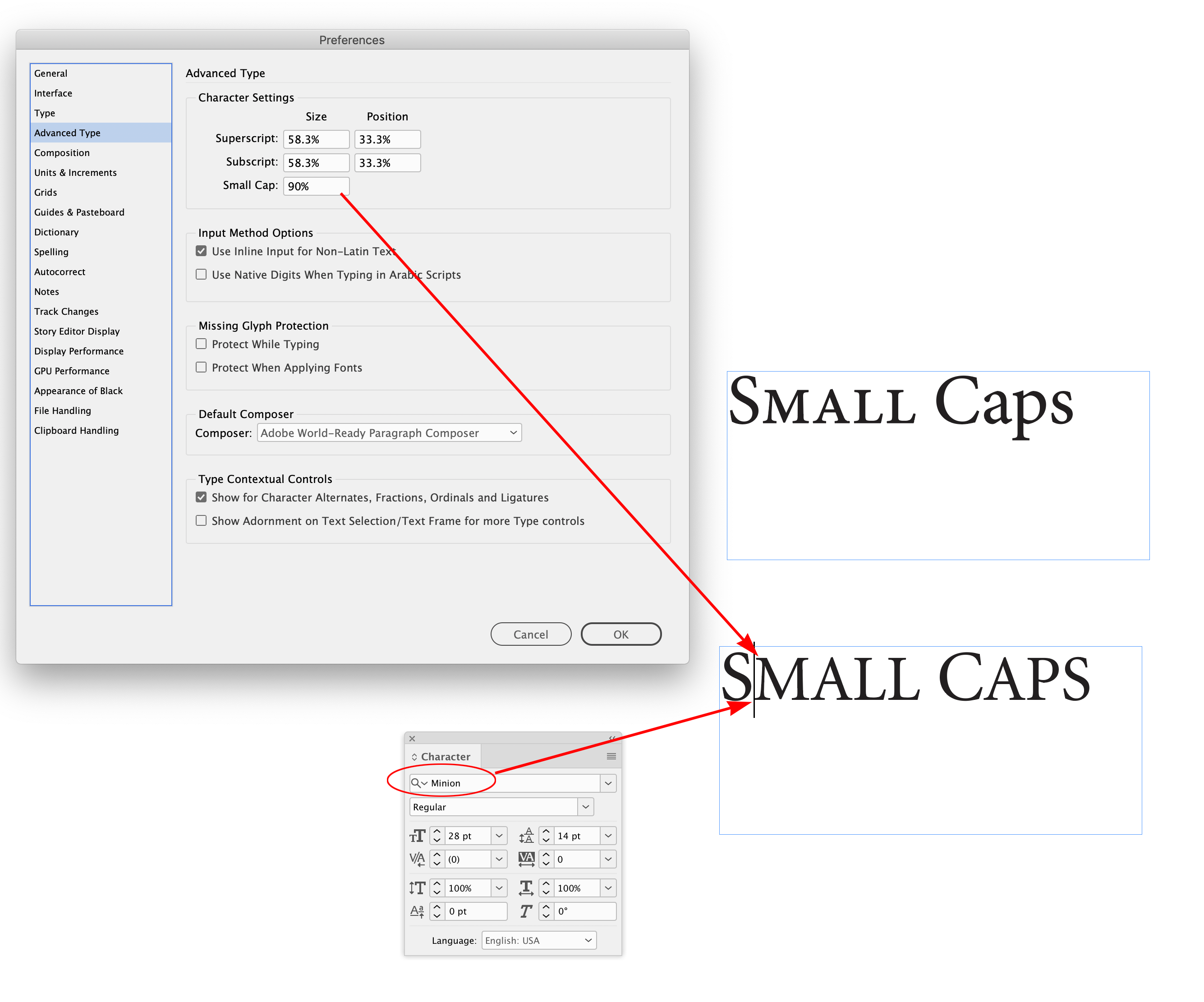 changing Small caps percentage in Preferences - Adobe Product Community ...