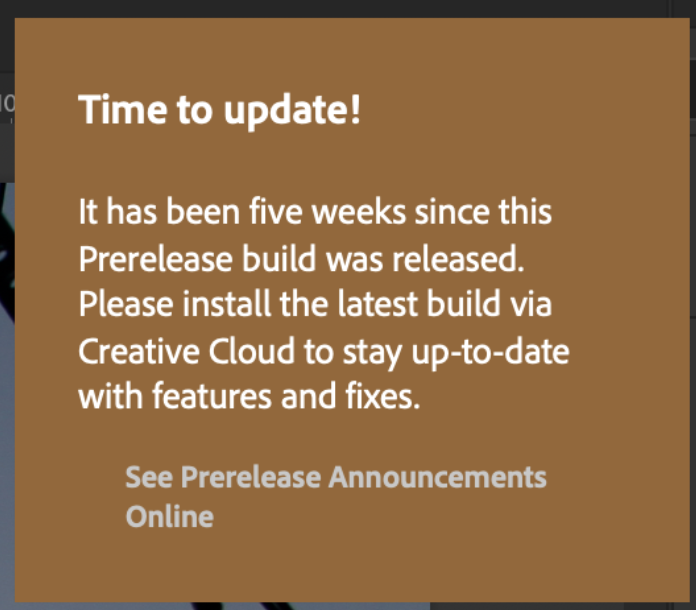 Update notification - Adobe Community - 13526342
