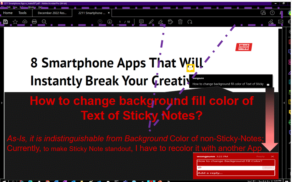 How to change background fill color of Text of Sti... - Adobe Product ...